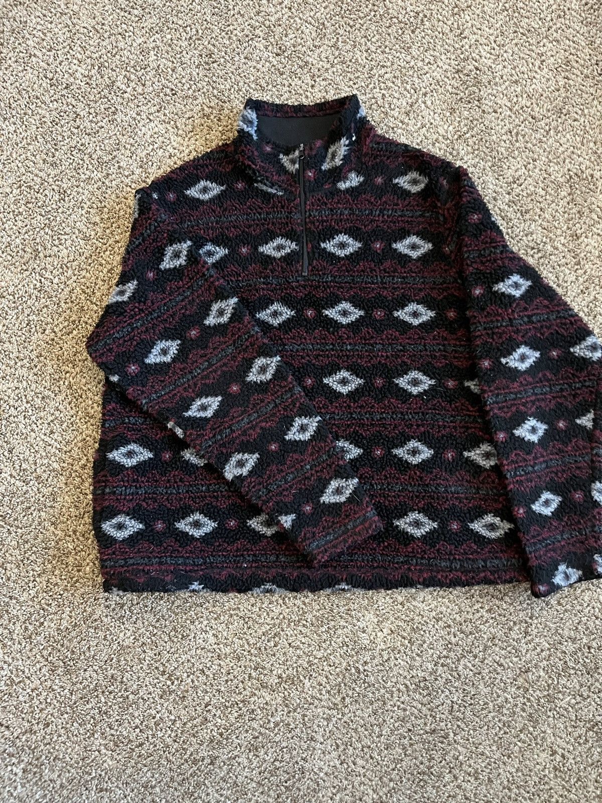 Streetwear × Vintage × Wrangler Wrangler Fleece Aztec Pullover Jacket ...