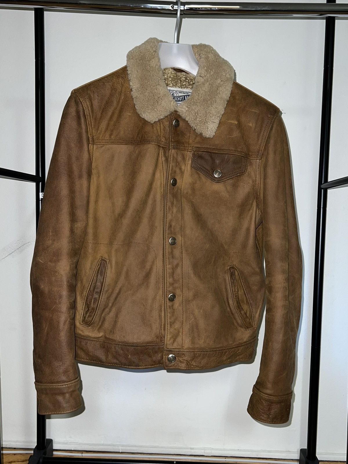 Schott Schott 545 Sherpa leather jacket | Grailed