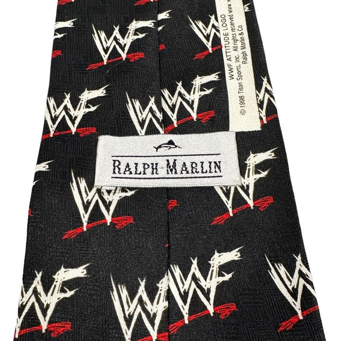 Ralph Marlin Vintage Ralph Marlin Tie Necktie Black WWF Attitude | Grailed