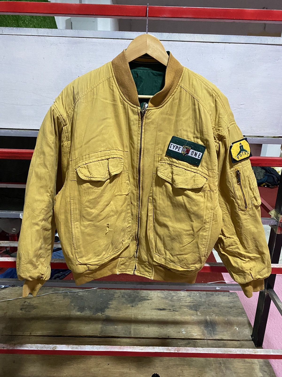 Point Zero Vintage 80s Distressed Point Bomber Racing Jacket | Grailed
