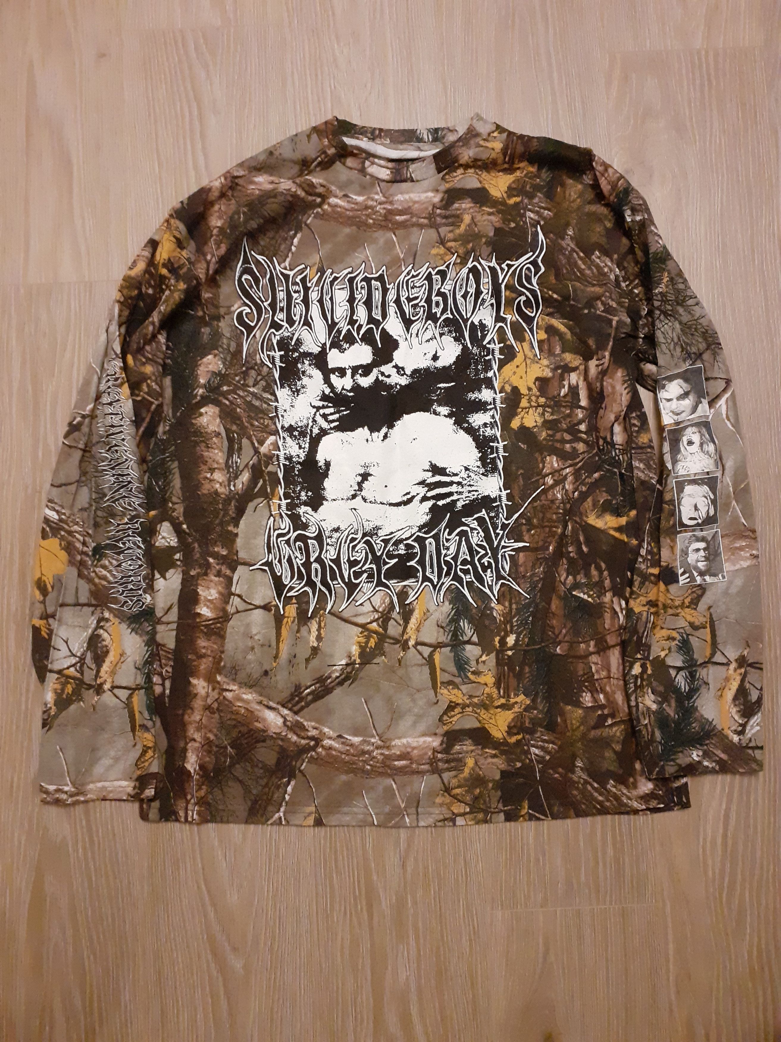G59 Records × Pouya & $uicideboy$ Merch G59 SUICIDEBOYS $B BOY$ GREYDAY LONGSLEEVE (CAMO) | Grailed