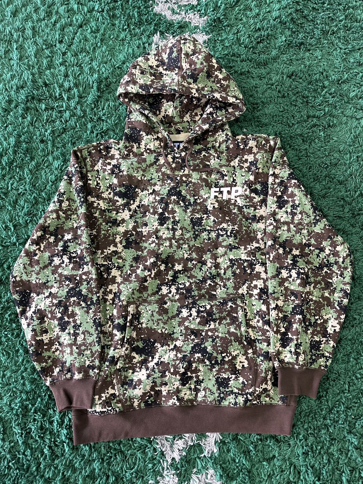 Fuck The Population × Streetwear FTP Digital Camo Logo Pullover Hoodie ...