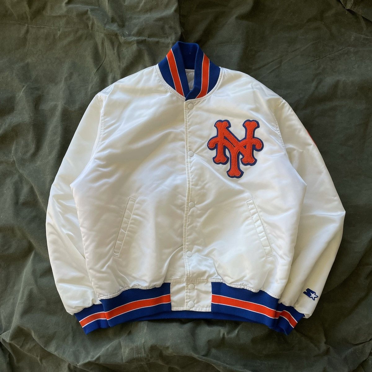 MLB × Starter × Vintage vintage 80s new york mets starter satin jacket ...