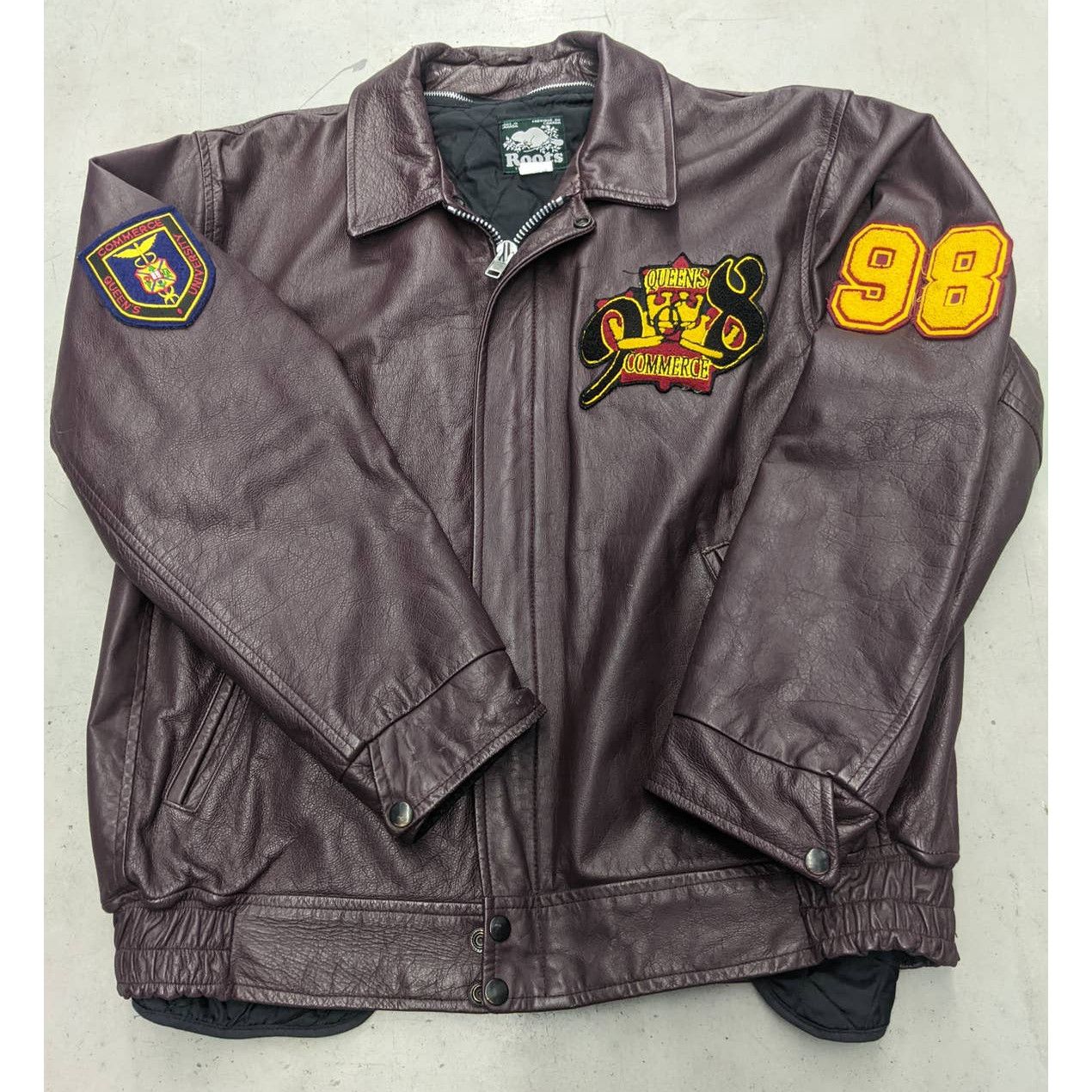 Vintage Vintage 1998 Queen's University Commerce leather grad jacket ...