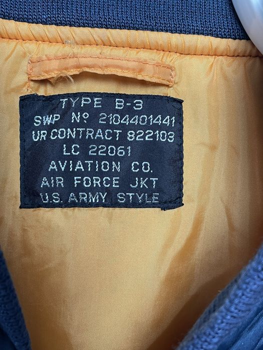 Vintage Bomber type B - 3 AVIATION CO. AIR FORCE JKT US. ARMY STYLE ...