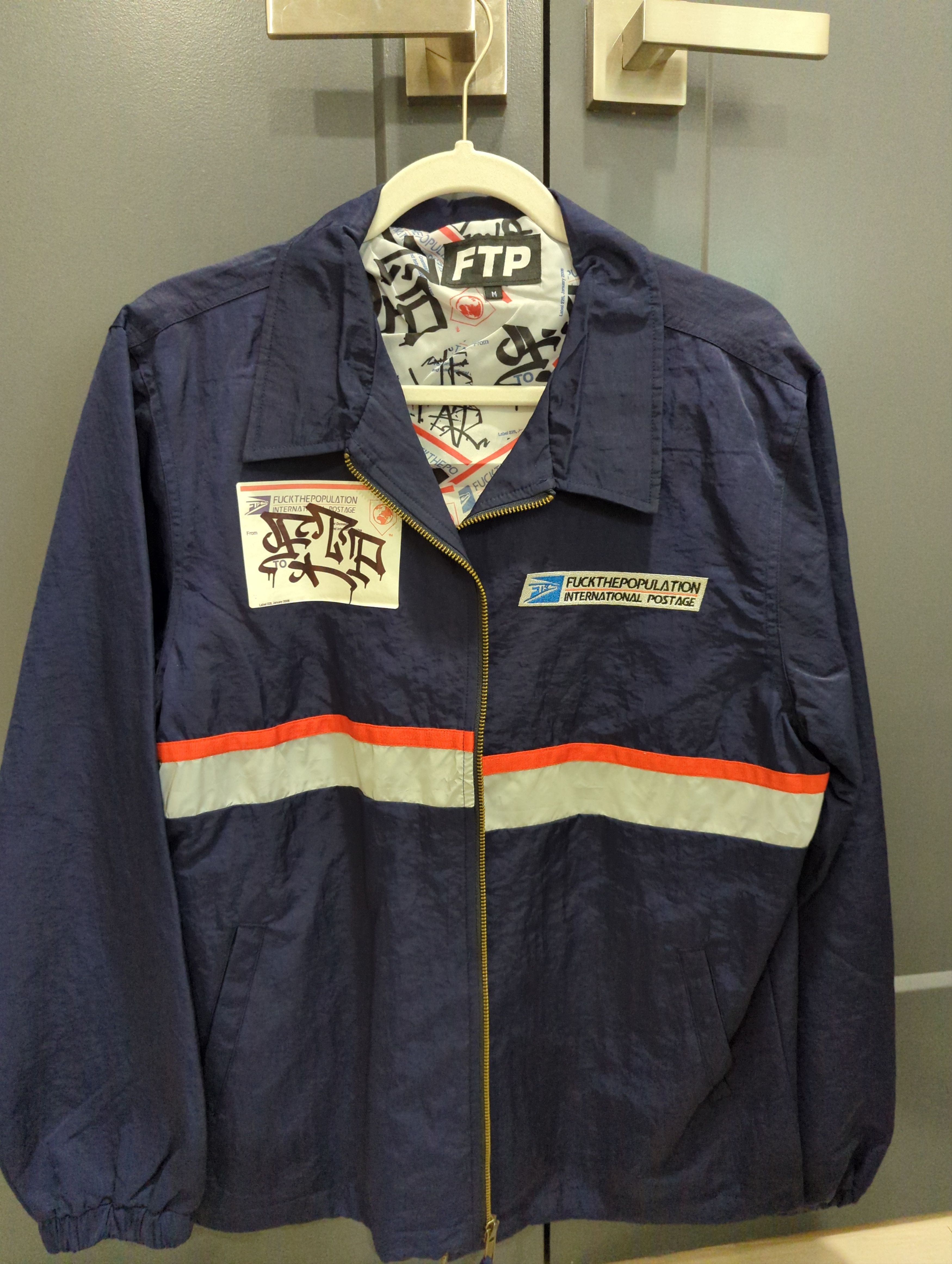 Fuck The Population FTP Postal Coach Jacket- Navy | Grailed