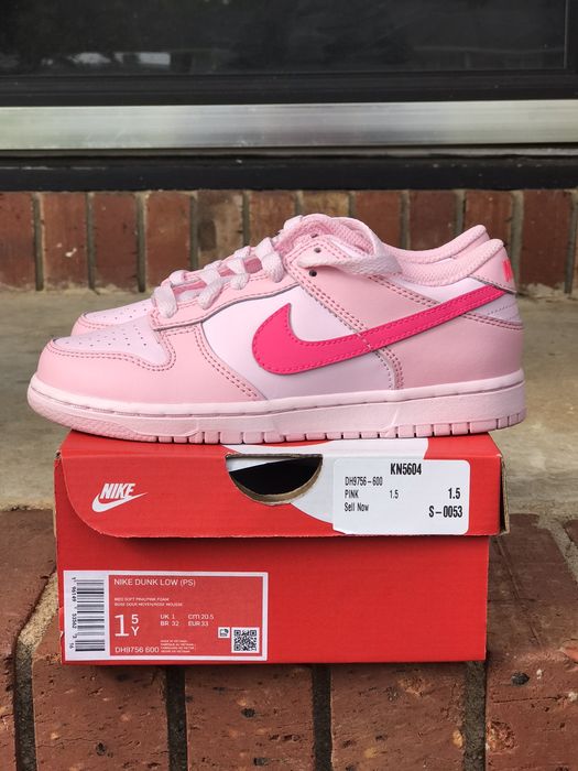 Nike Nike Dunk Low PS Triple Pink Barbie Dunk Size 1.5Y | Grailed