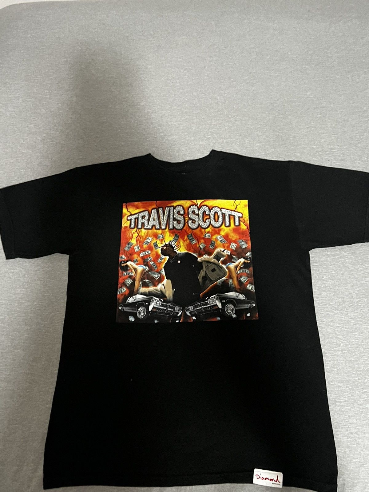 Travis Scott × Vintage Travis Scott diamond collab tee | Grailed
