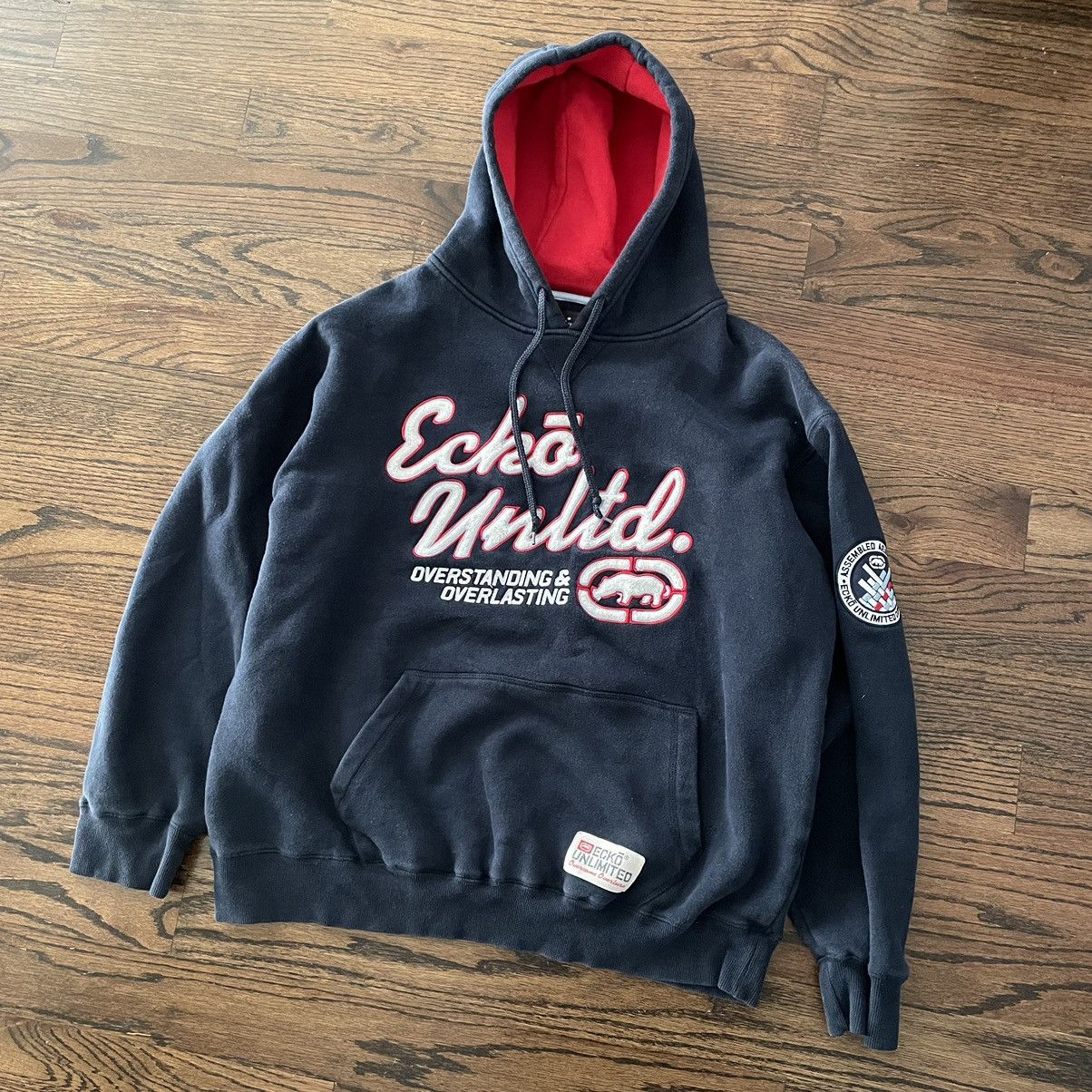 Ecko Unltd. VTG 2000s Ecko Unlimited Embroidered Hoodie Sweatshirt XL | Grailed