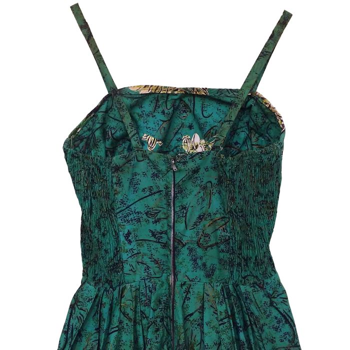 Vintage 1950s Quality Handmade Floral MCM Border Print Swing Dress ...