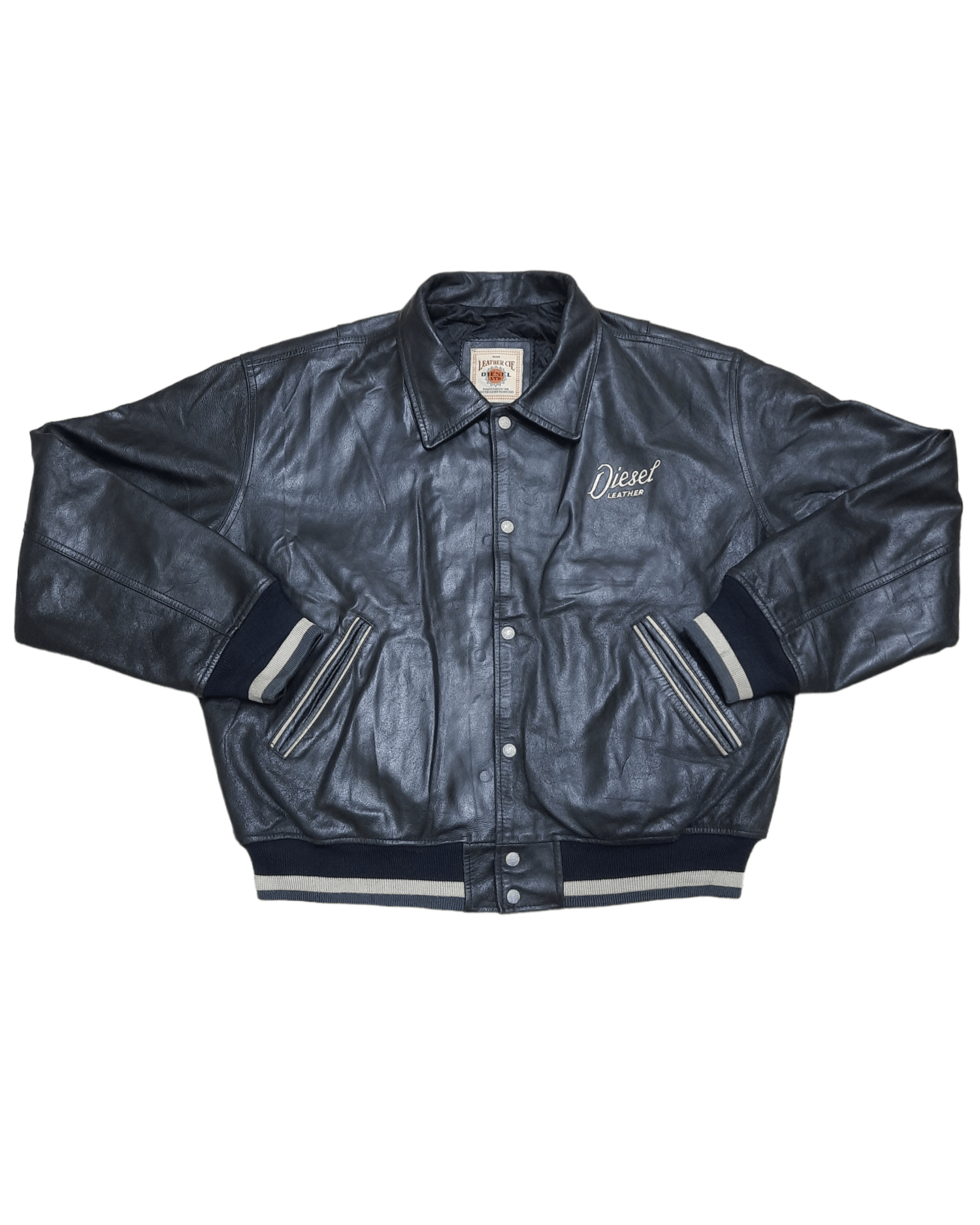 Diesel × Varsity Jacket Diesel leather jacket | Grailed