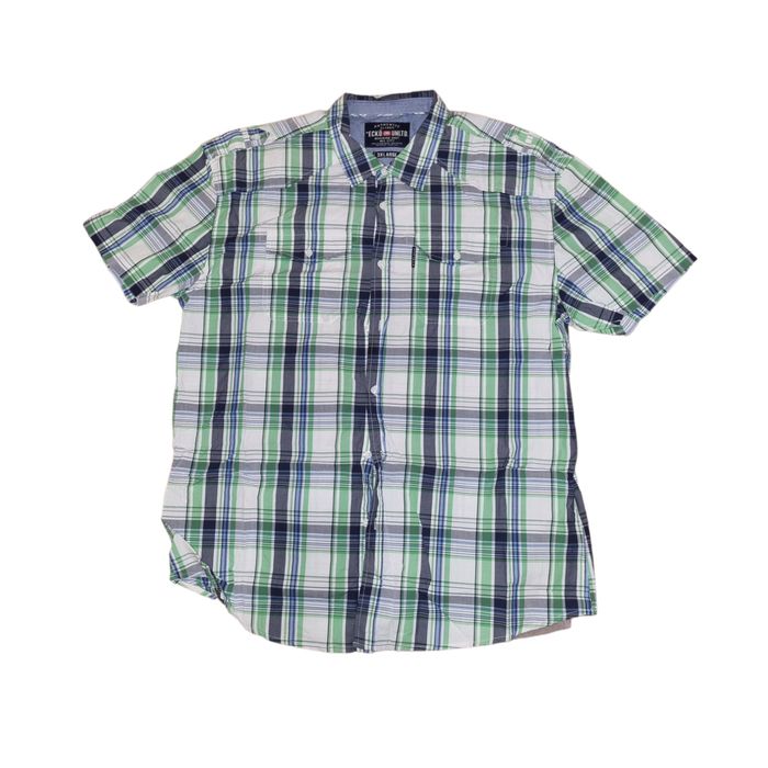 Ecko Unltd. Ecko Unltd. Shirt Green White Short Sleeve Button Down ...