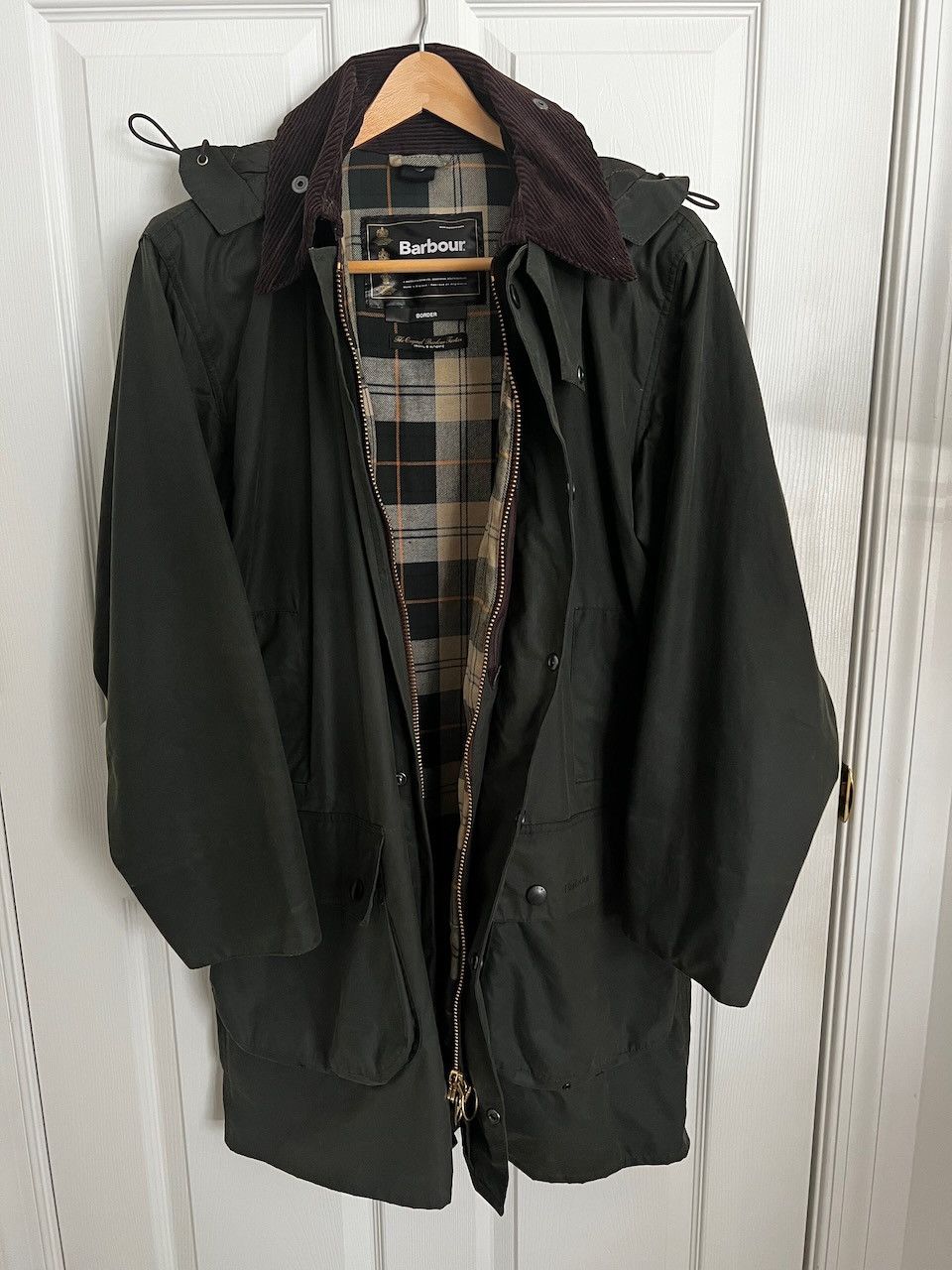 Barbour Border Long Waxed Jacket with Storm Hood | Grailed