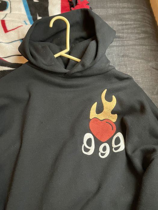 999 Club Juice Wrld 999 Burning Hearts Hoodie | Grailed