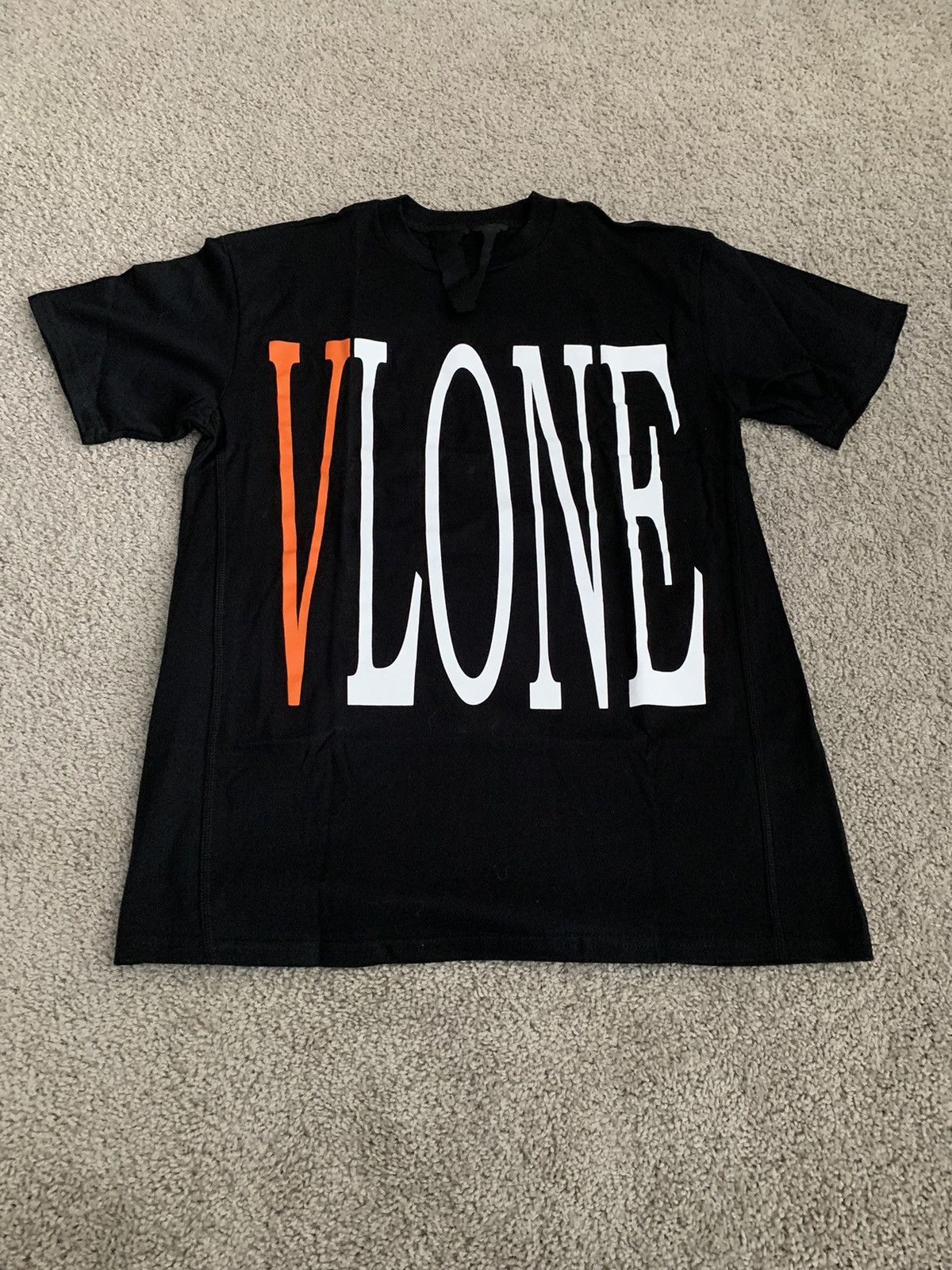Vlone Vlone Staple Tee ‘Black/Orange’ | Grailed