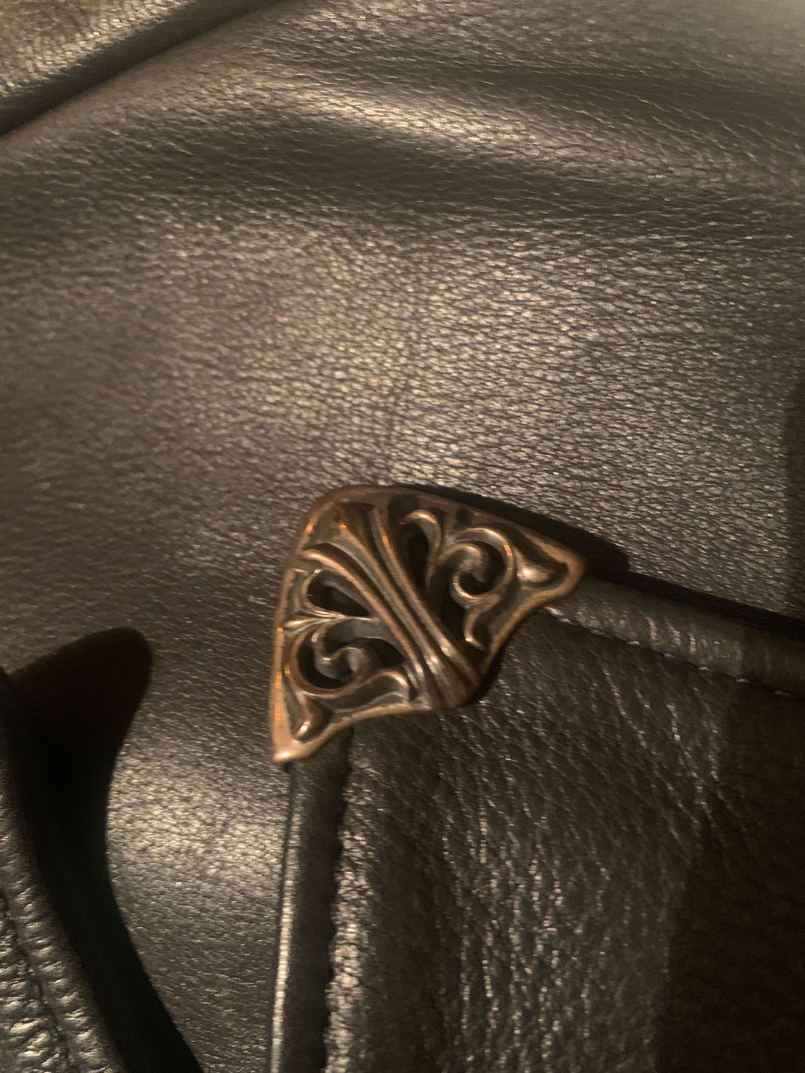 Chrome Hearts Leather Biker Jacket with Silver Crosses | Grailed