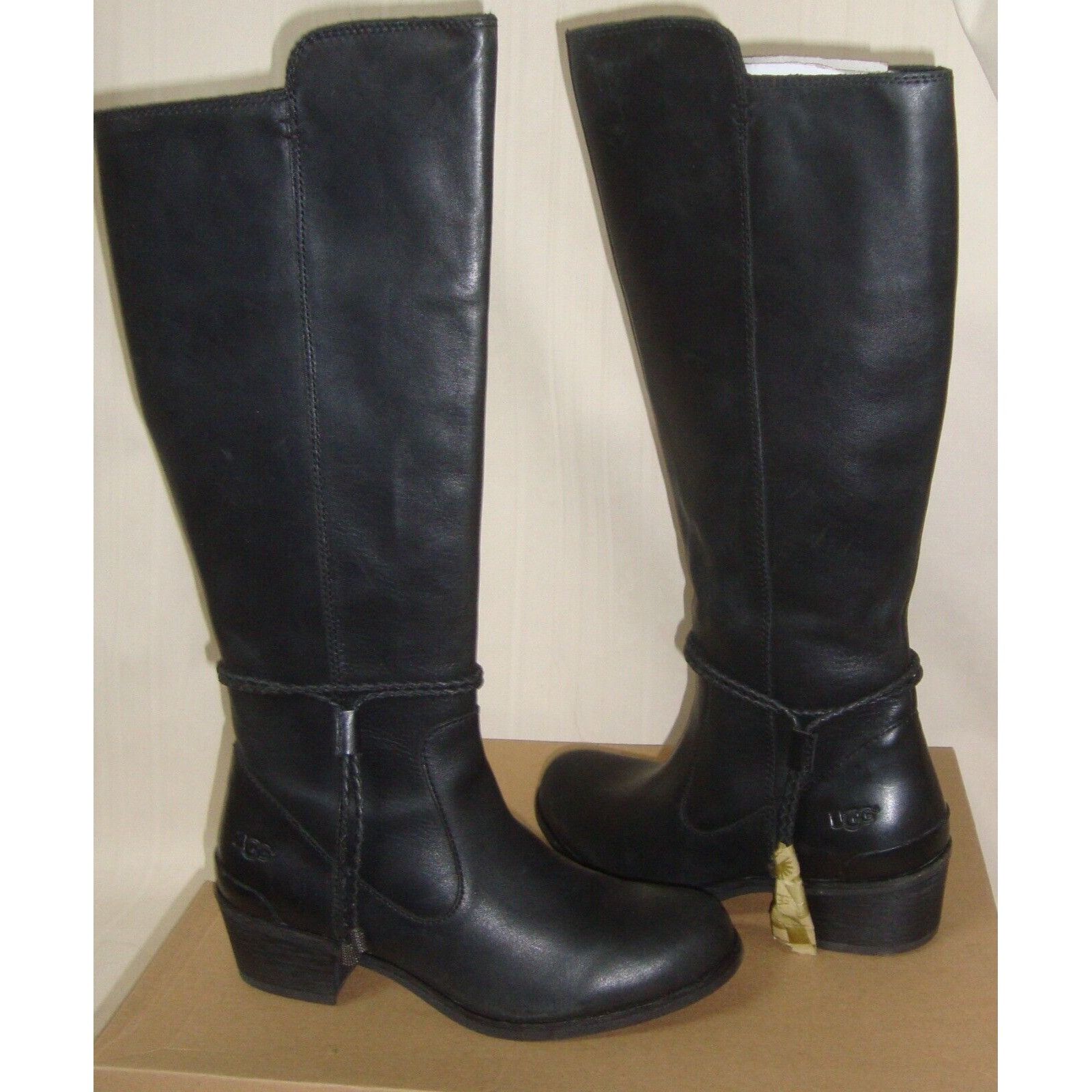 Ugg UGG CIERRA BLack Leather Western Riding Tall Boots Women's S | Grailed