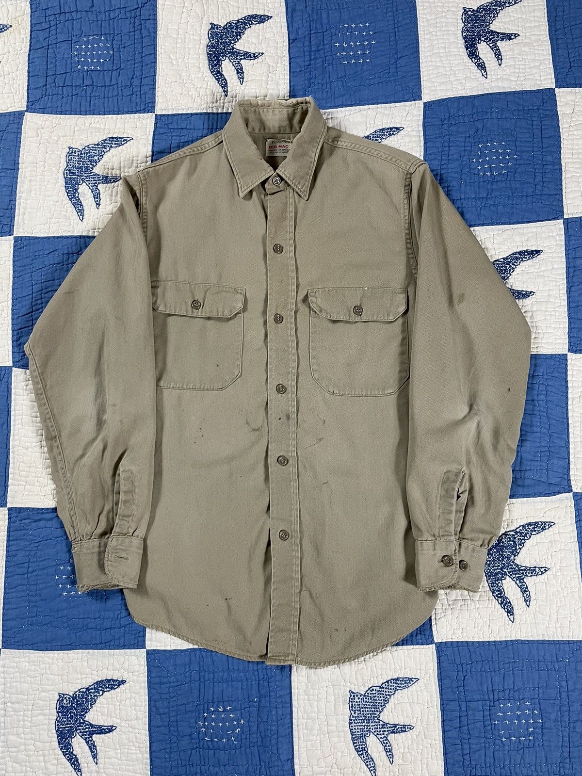 Vintage Vintage 60s Penney’s Big Mac Double Barrel Tan Work Shirt | Grailed