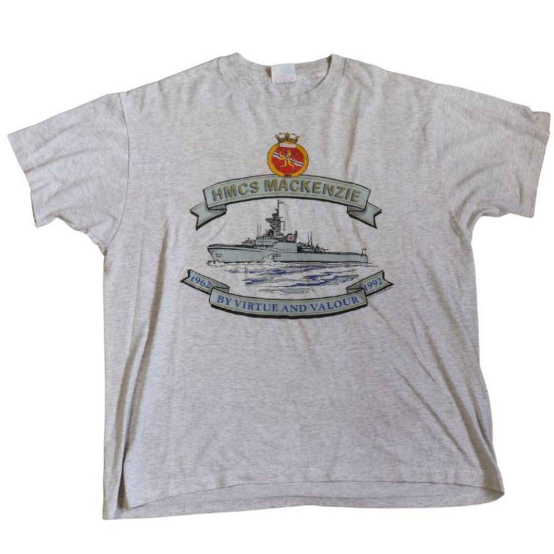 Hanes × Vintage Vintage HMCS Mackenzie Nautical Canadian Tee (XL) | Grailed