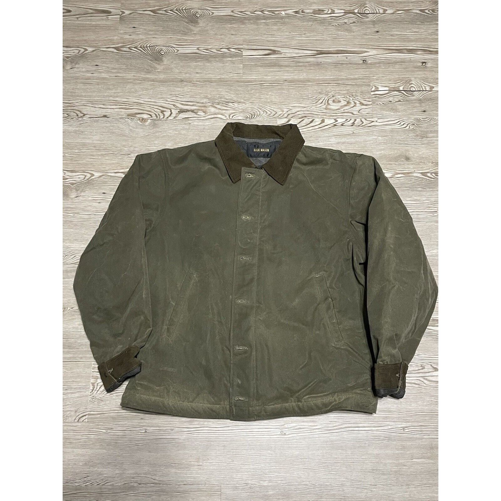 Buck Mason Buck Mason Dry Wax Chore Jacket Olive Green XL | Grailed
