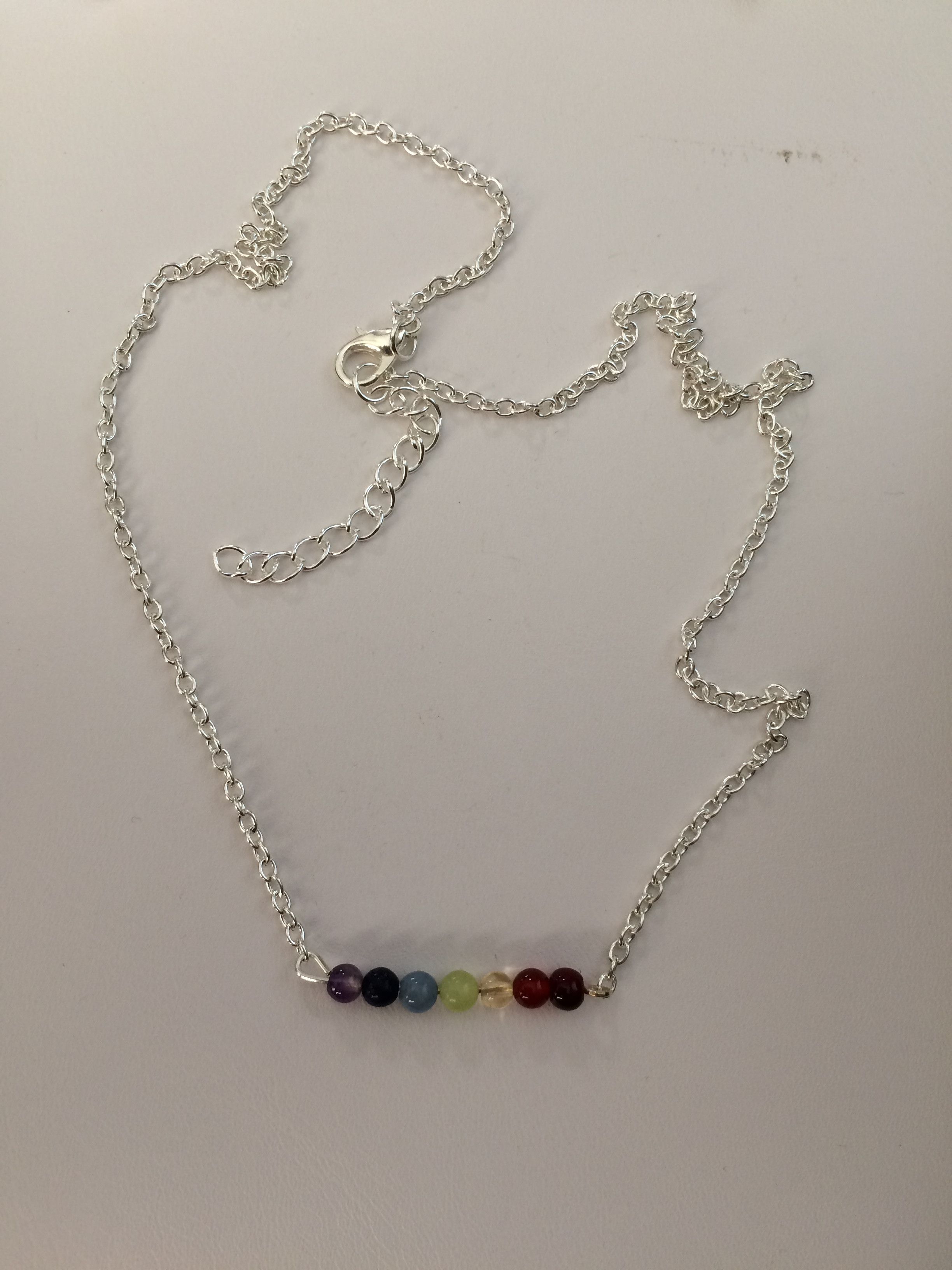 Silver Rainbow crystals chain necklace | Grailed