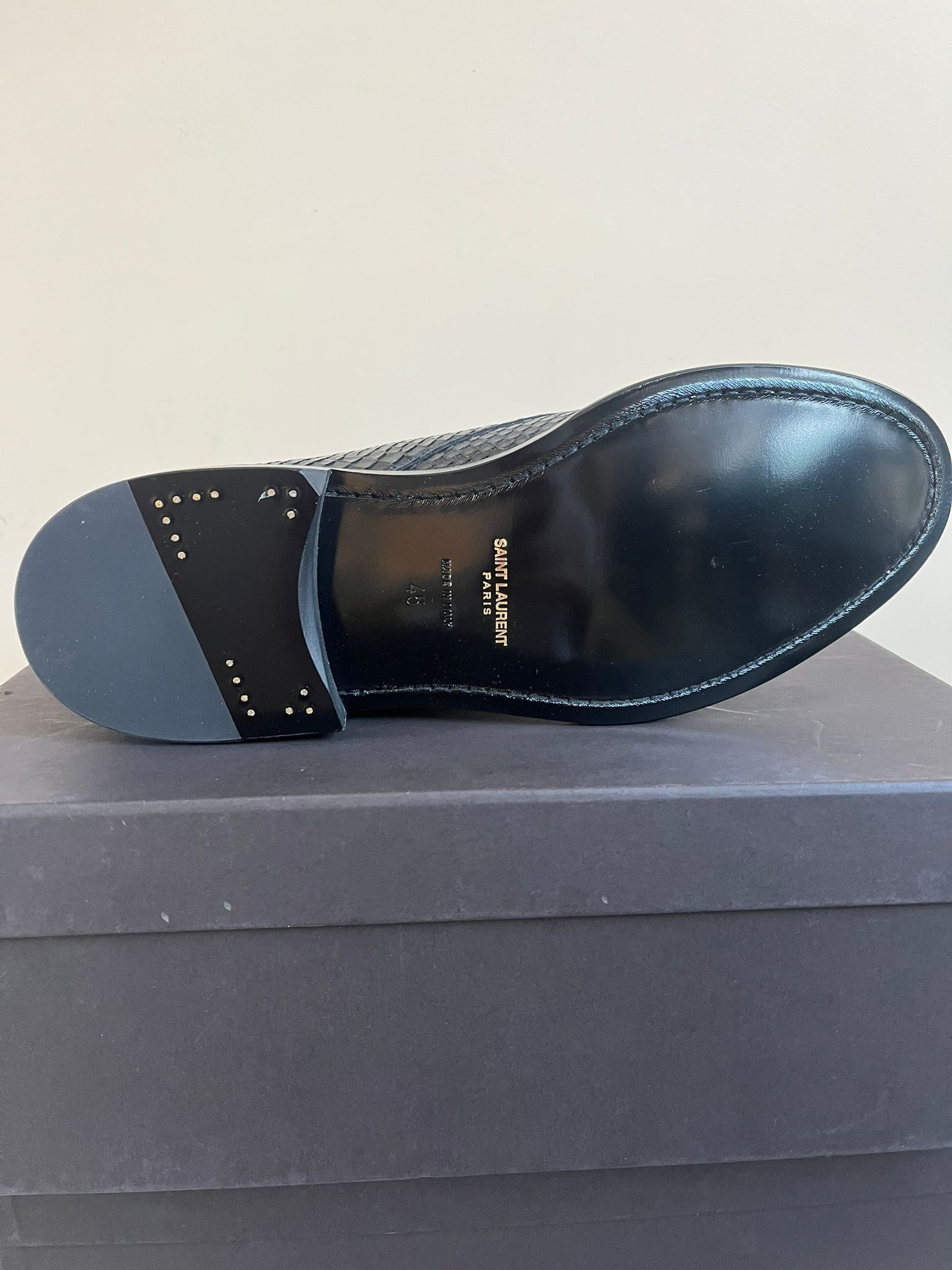 Saint Laurent Paris Army 20 Lace Up Boots with Embossed Python in Black ...