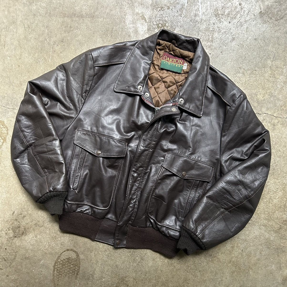 Vintage 80s Leather Flight Jacket | Grailed