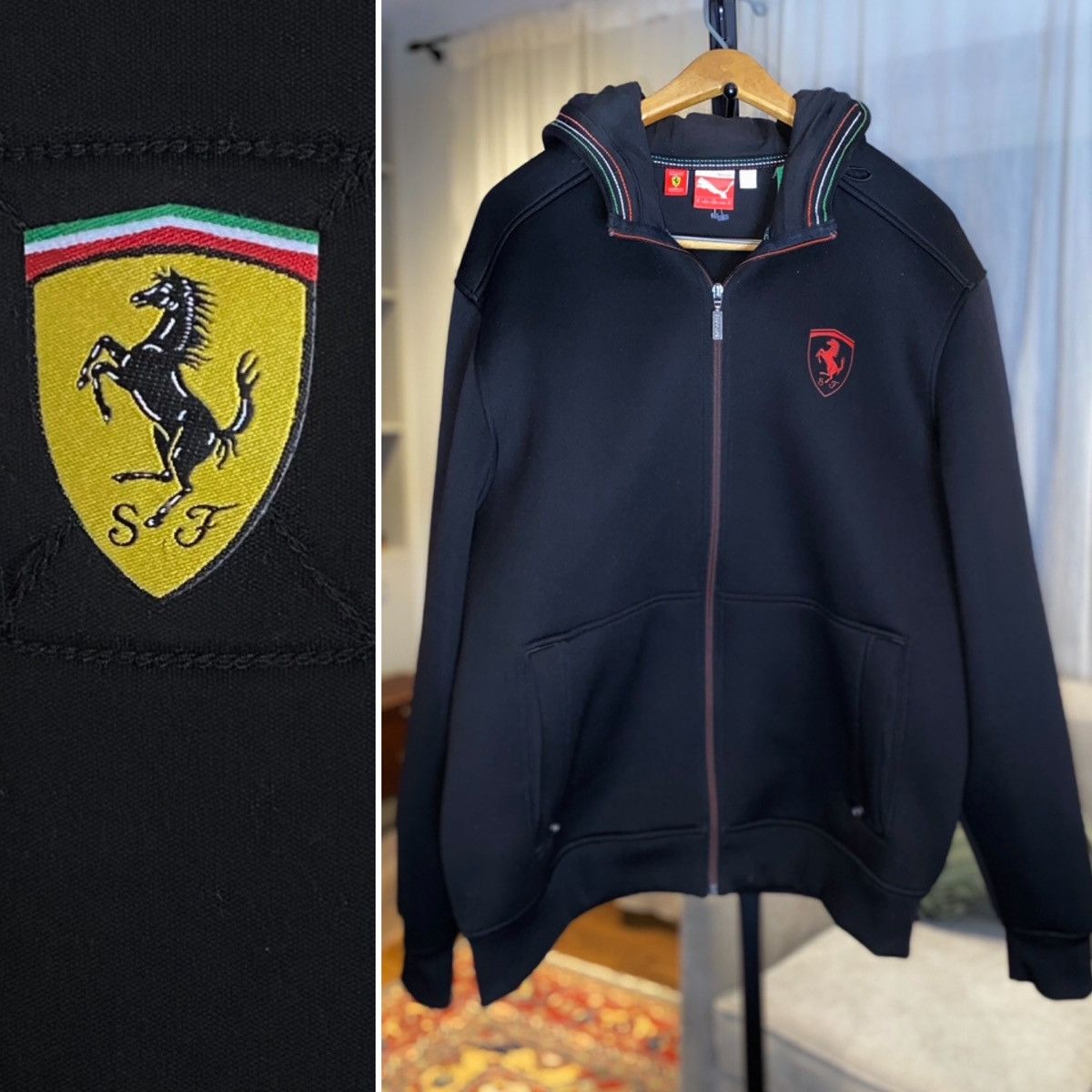Puma PUMA x Ferrari Special Collab Edition Zip Black Hoodie | Grailed