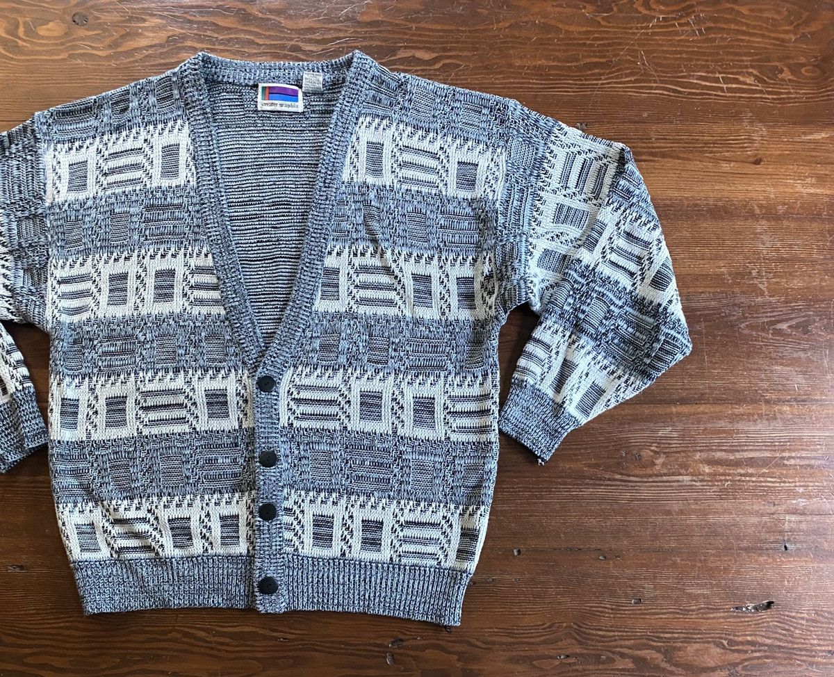Vintage Vintage 80’s Sweater Graphix Knit Cardigan Sweater | Grailed