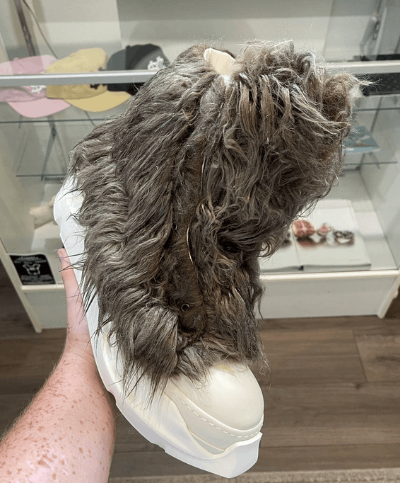 Rick Owens × Rick Owens Drkshdw NEW Rick Owens Abstract Fur Ramones ...