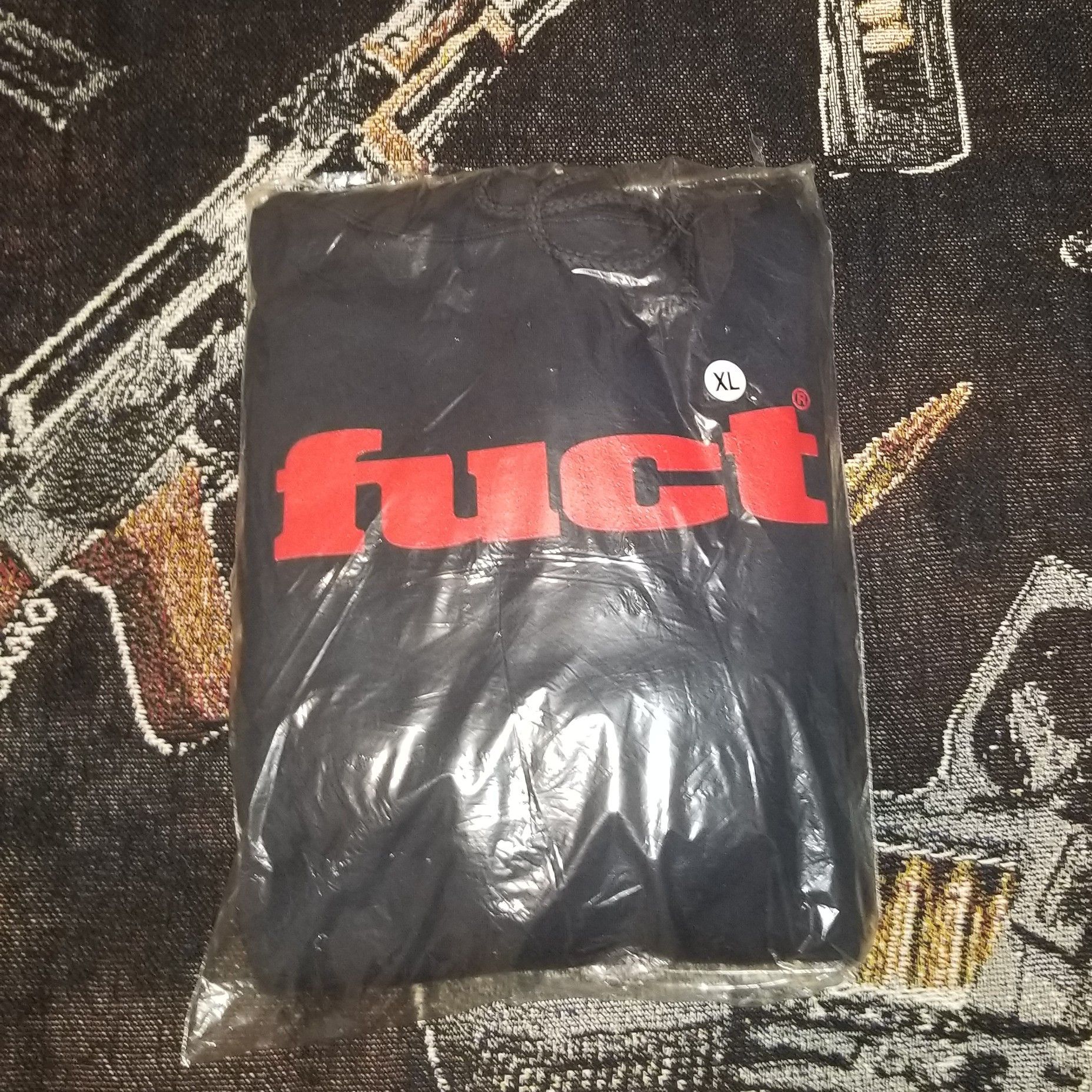 Fuct Fuct logo hoodie navy red | Grailed