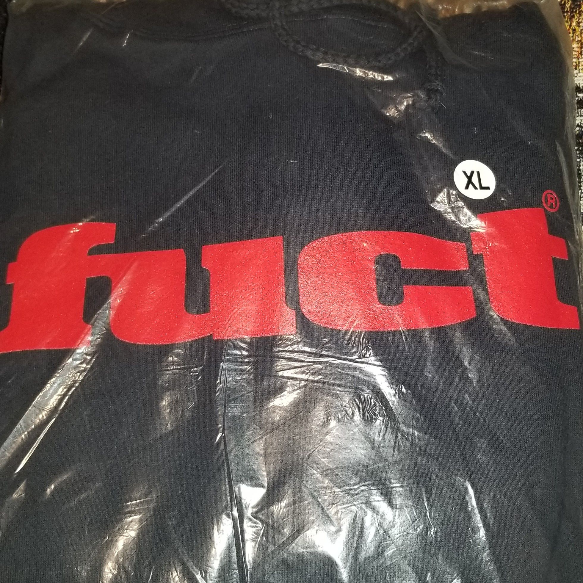 Fuct Fuct logo hoodie navy red | Grailed