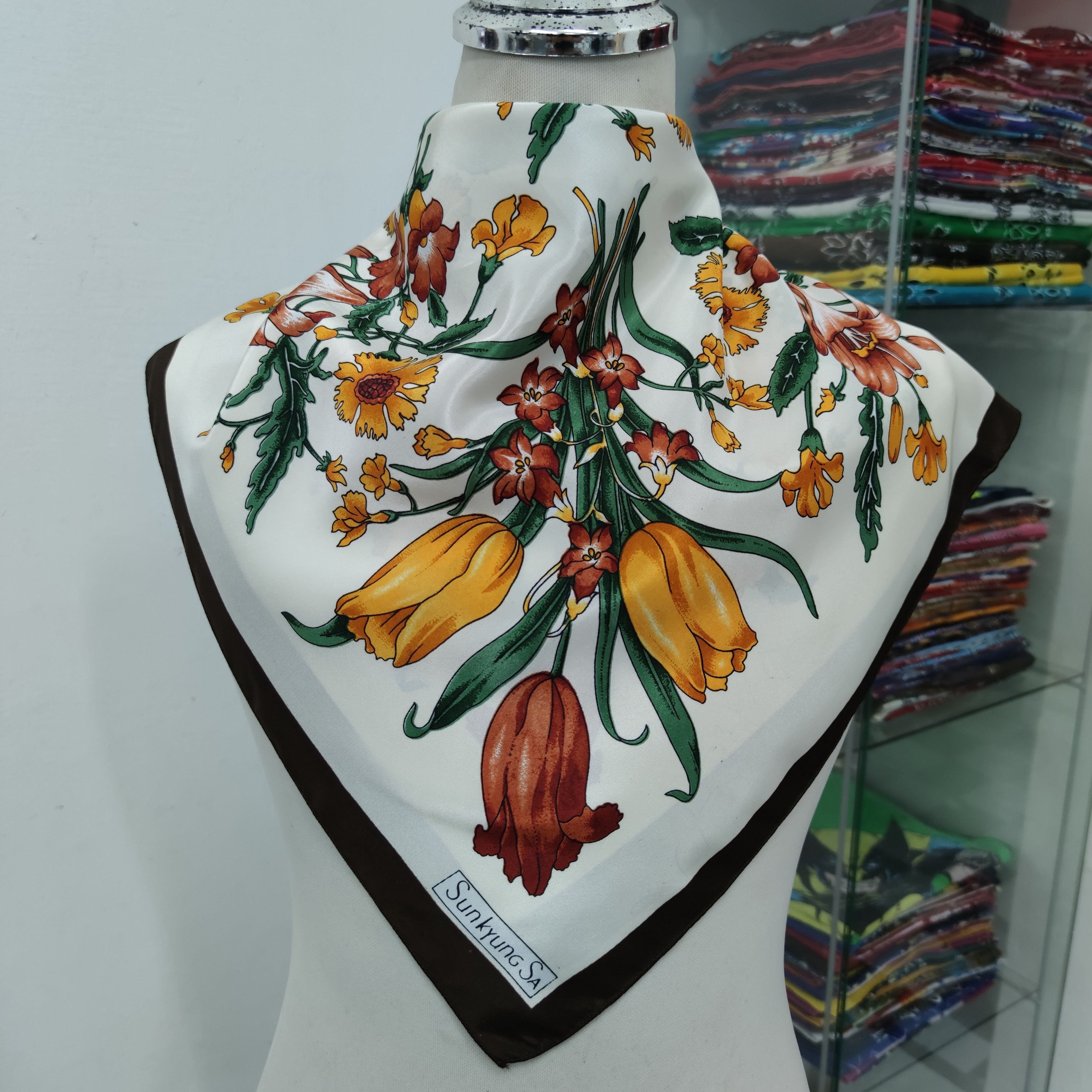 Vintage Sun Kyung Sa Silk Scarf | Grailed