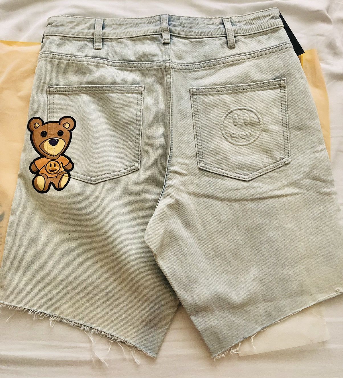 Drew House × Justin Bieber Drew House Theo Patch Denim Short | Grailed