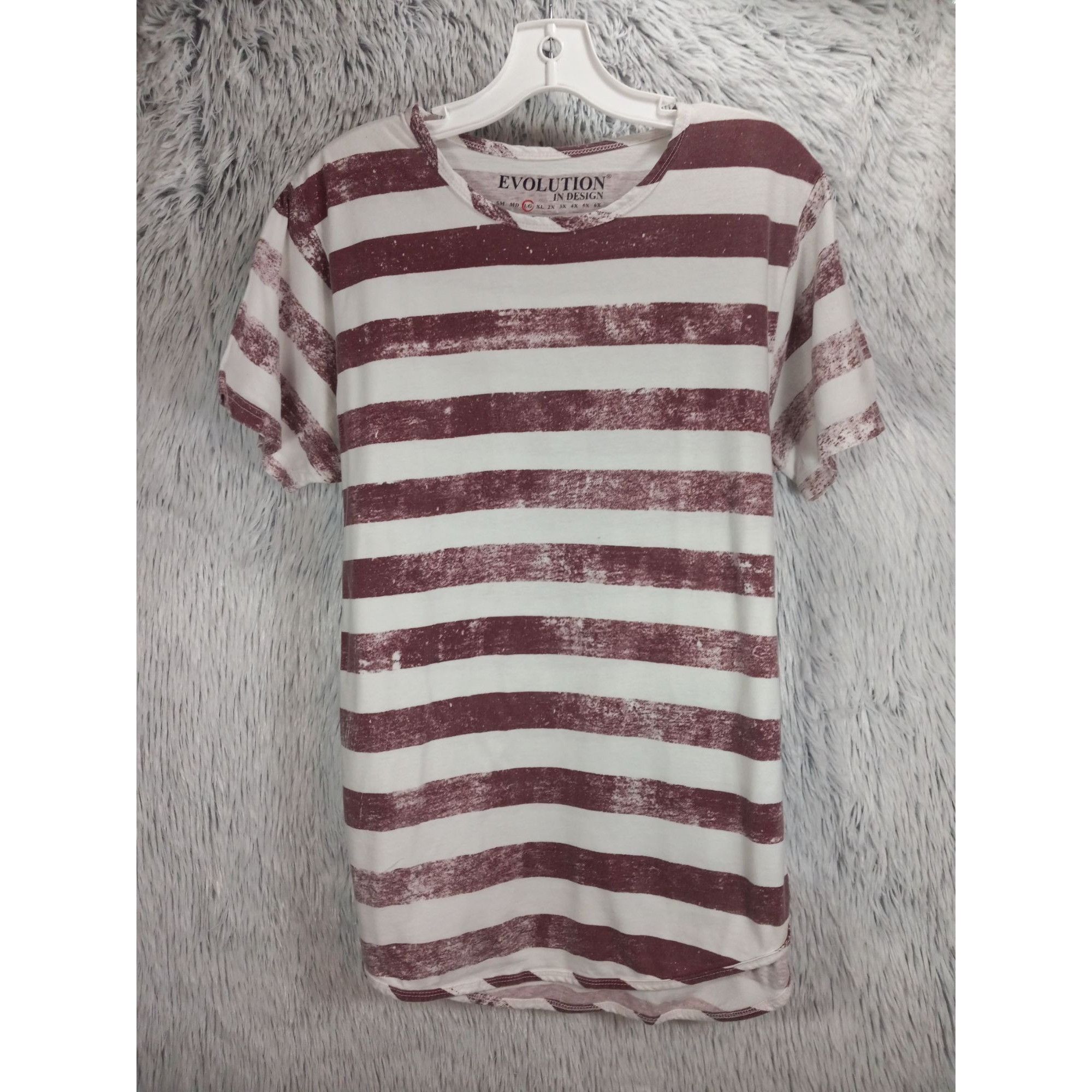 Rich Evolution Evolution In Design Shirt Mens Large White Burgundy ...