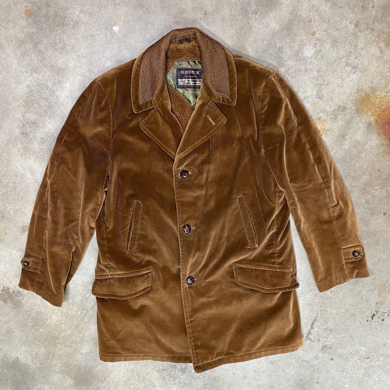 Sears Vintage 70s COUNTRY COAT SEARS Heavy Brown Corduroy Coat | Grailed