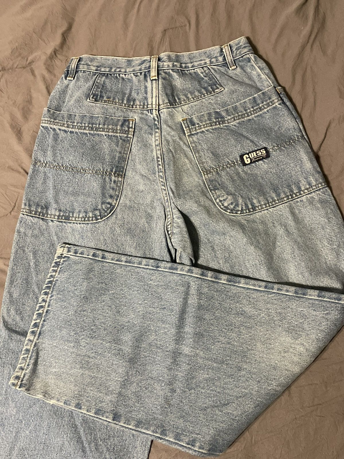 Guess × Vintage 90s Guess baggy skate jeans jnco rave balenciaga 28 x ...