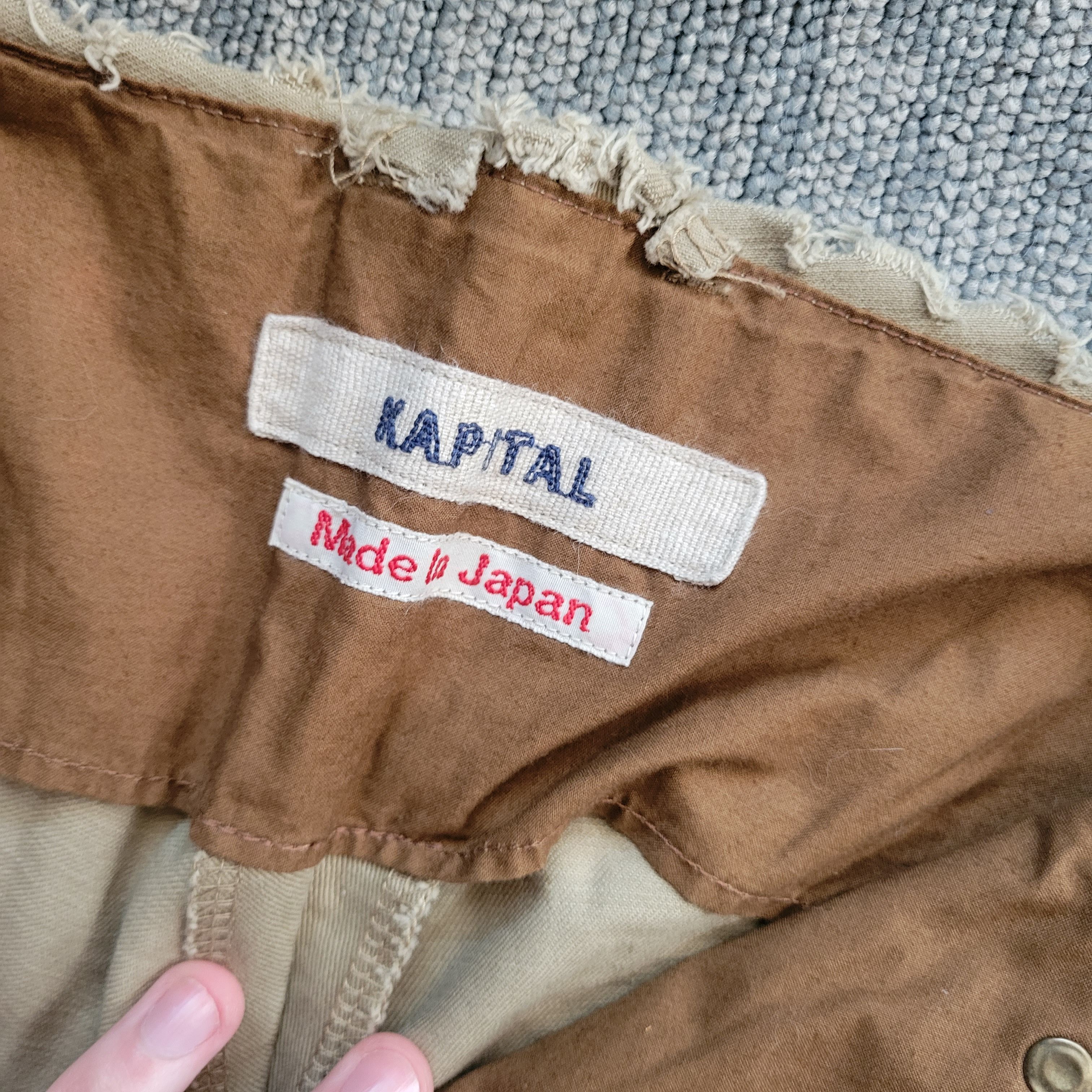 Vintage Kapital cropped distressed khakis | Grailed