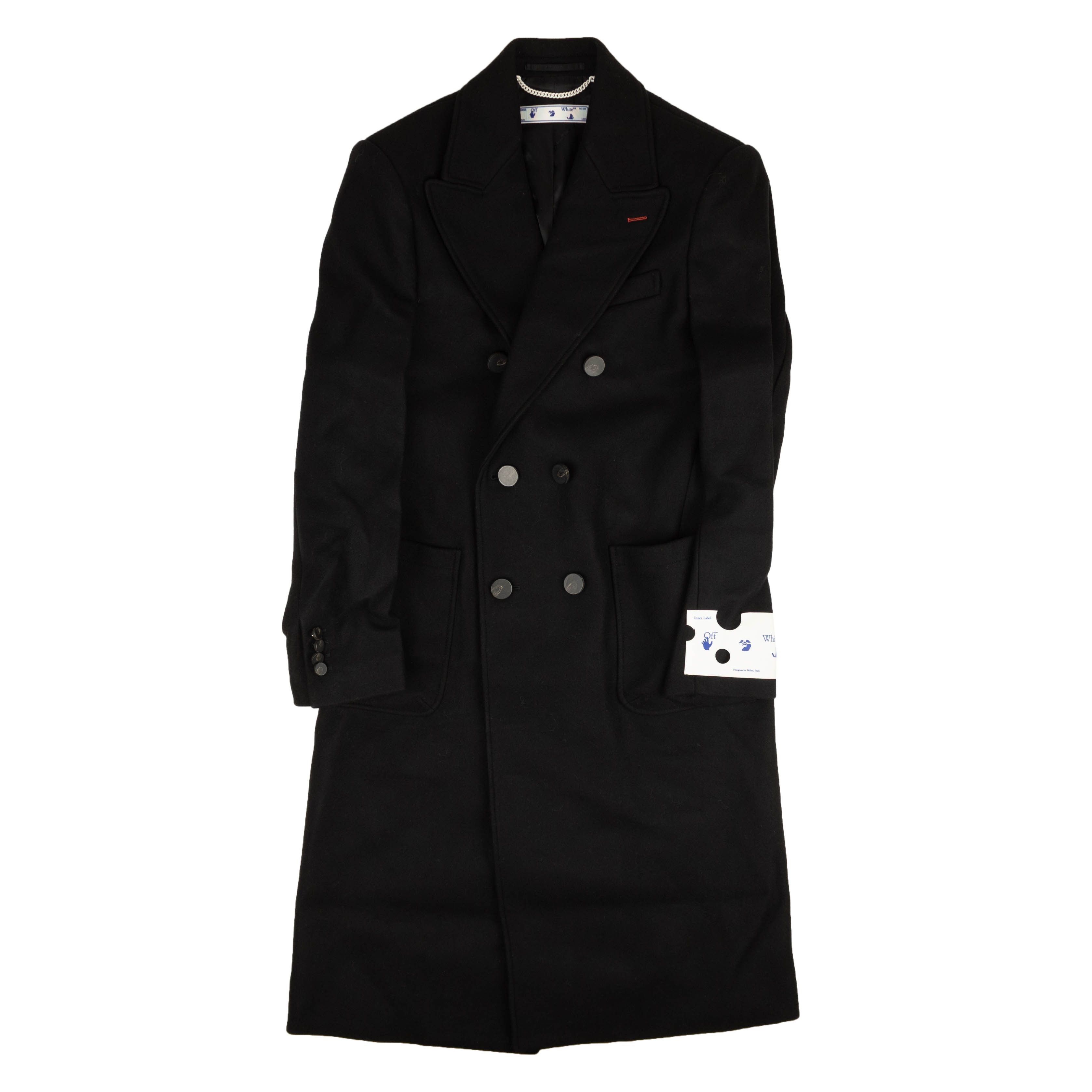 Off-White NWT C/O VIRGIL ABLOH Black Double Breasted Coat Size M $2140 ...