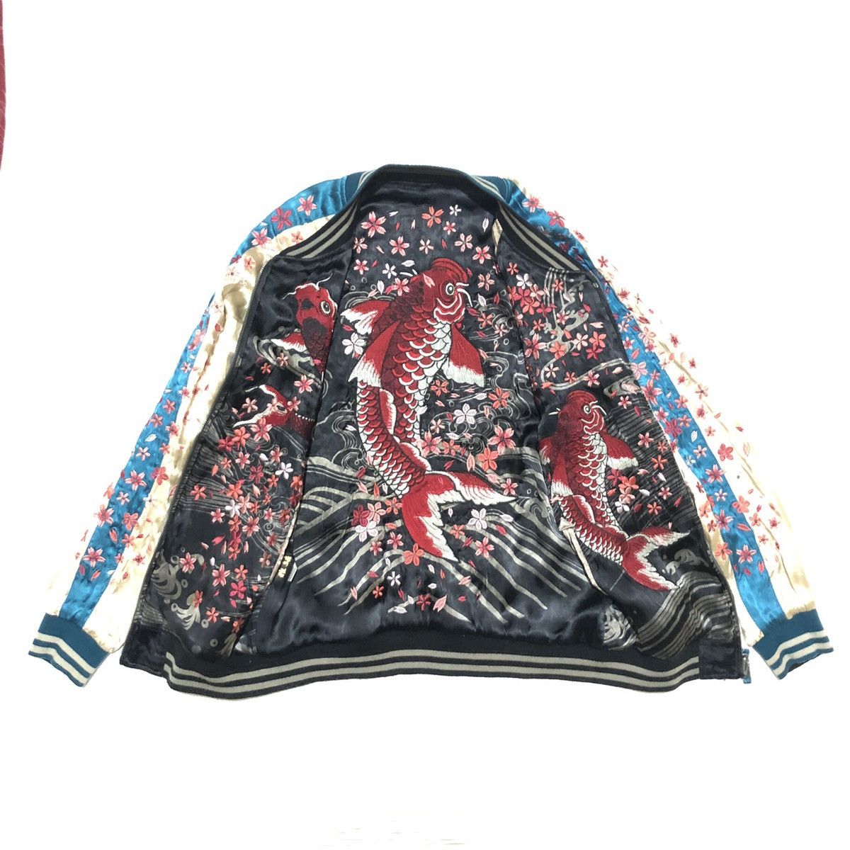 Japanese Brand Kanagawa Wave x Koi fish Reversible Sukajan by Miyabi ...