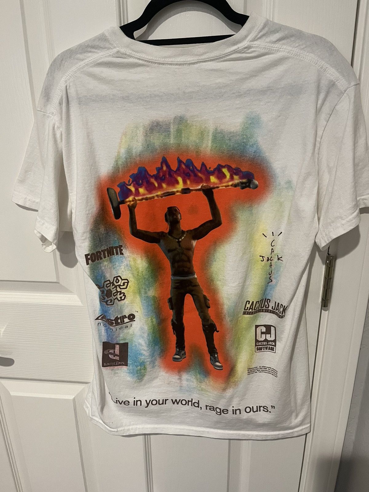 Travis Scott ASTRONOMICAL MERCH - WHITE TEE RAGE EMOTE | Grailed