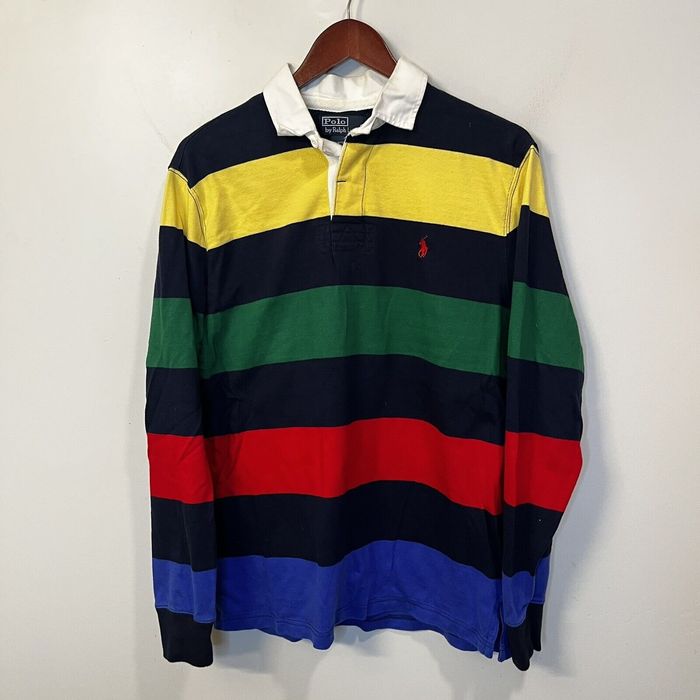 Polo Ralph Lauren 90s Polo Ralph Lauren Rainbow Striped Iconic Rugby Shirt | Grailed