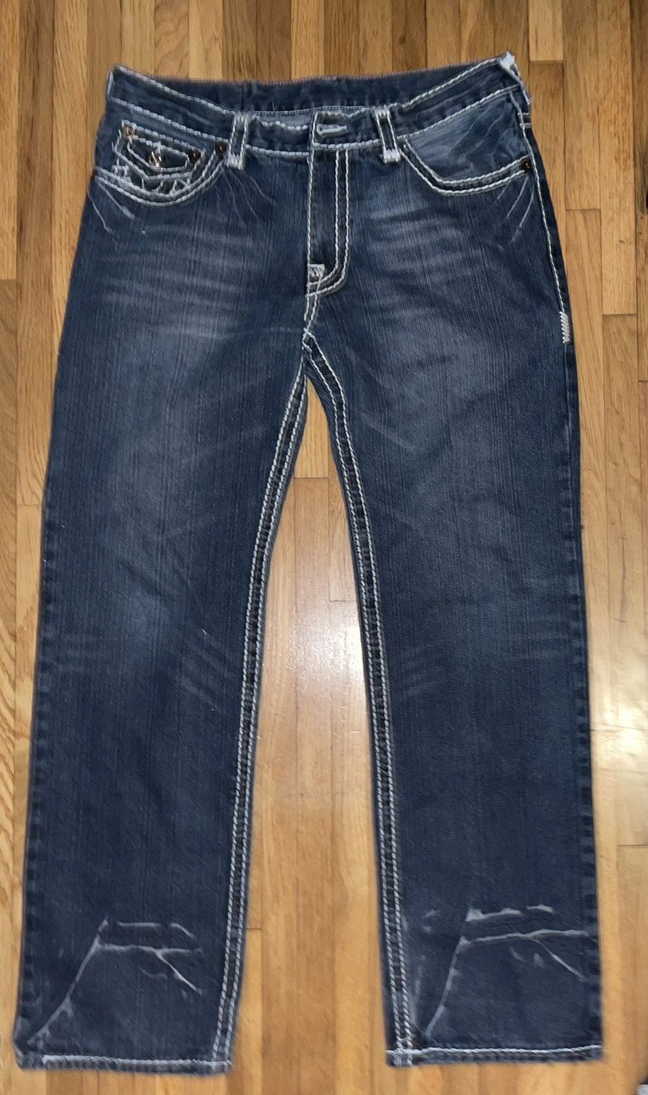 Jeans with white stitching store
