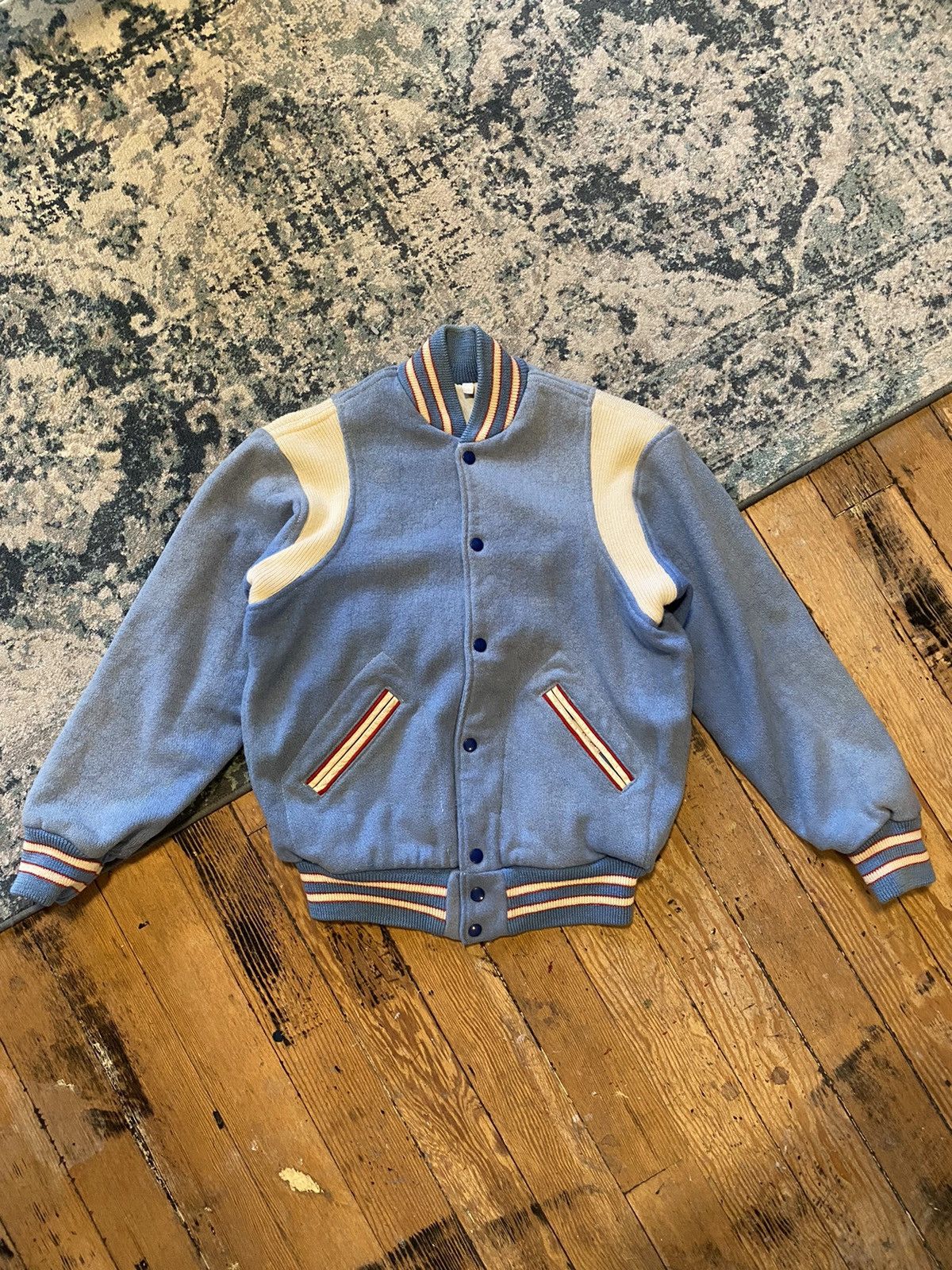 Vintage 60s Baby Blue Wool Varsity Jacket | Grailed