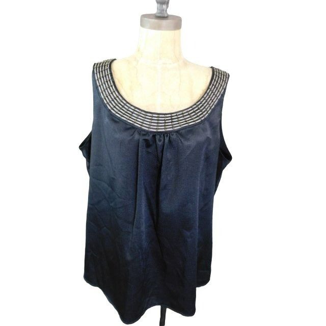 Other Dana Buchman Size Xl Scoop Neck Beaded Sleeveless Blouse Top