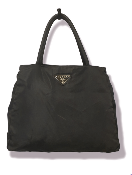 Vintage Vintage Prada black nylon triangle logo handbag | Grailed