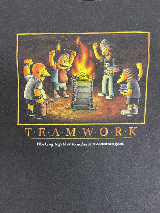 Vintage The Simpsons Teamwork Vintage T-Shirt | Grailed