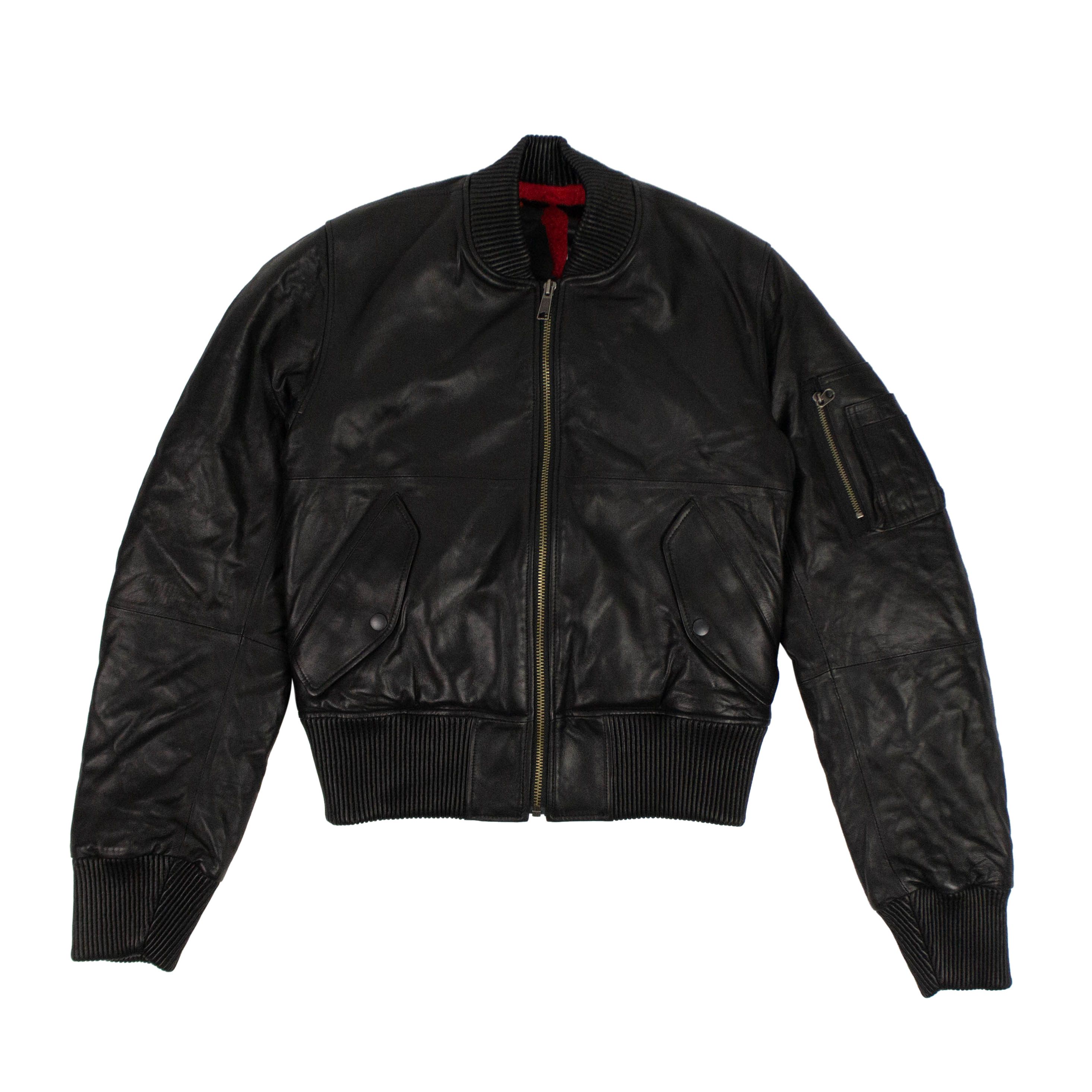 Vlone Black & Red Leather Bomber Jacket Size L | Grailed