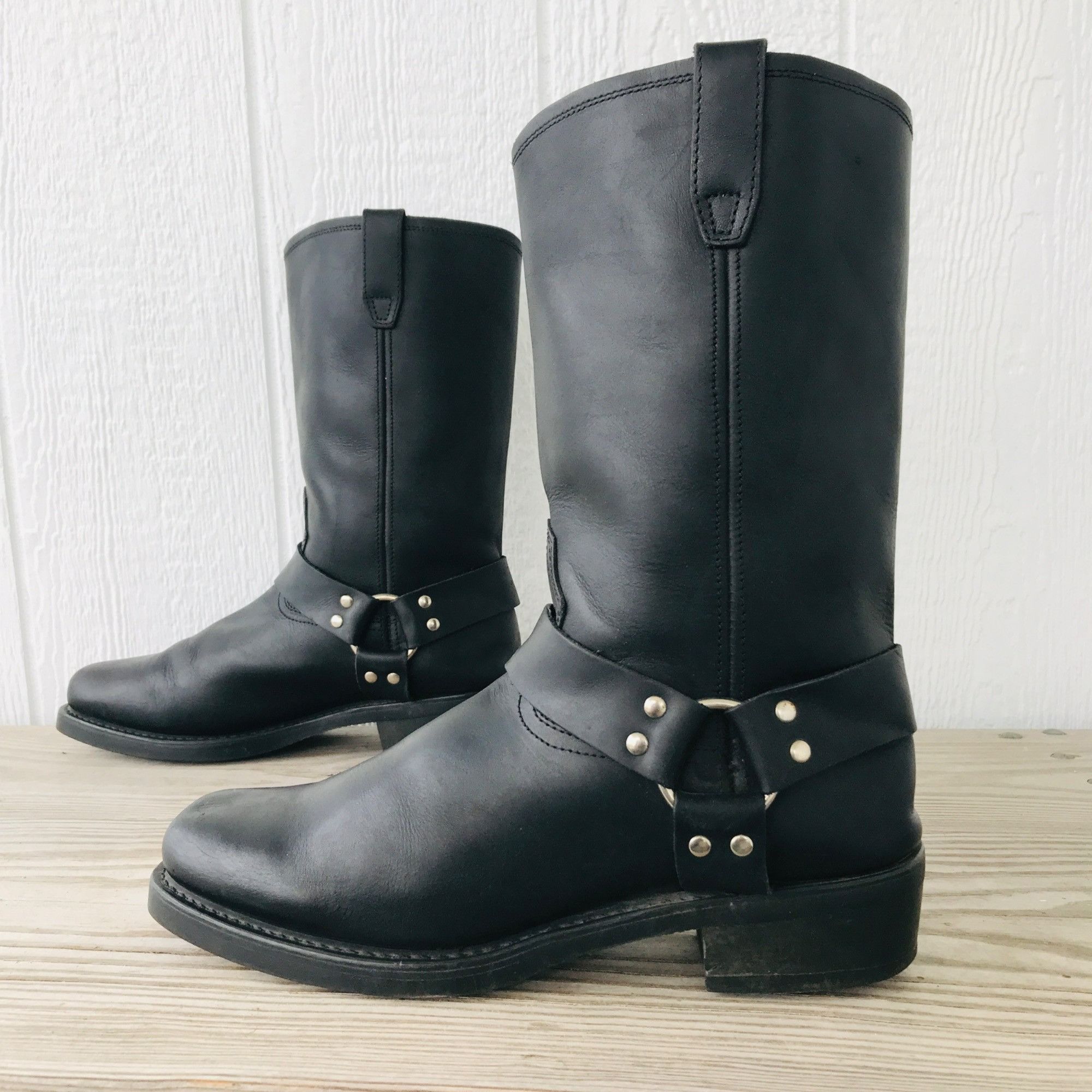 Unkwn Dingo Harness Boots Motorcycle Moto Black Leather Mens 12 D | Grailed