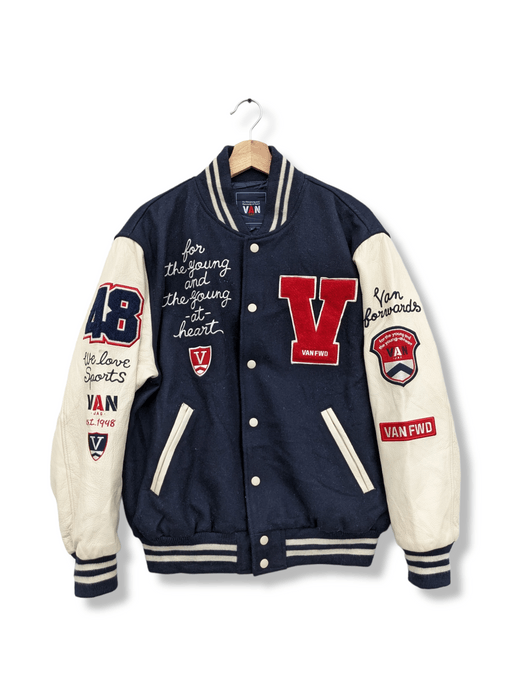Varsity Van Jac Multi Patch Leather Varsity Jacket | Grailed